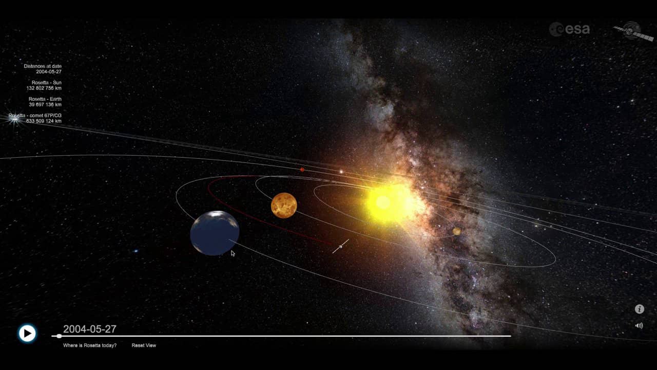 Where is Rosetta? interactive WebGL space visualization about ESA's ...
