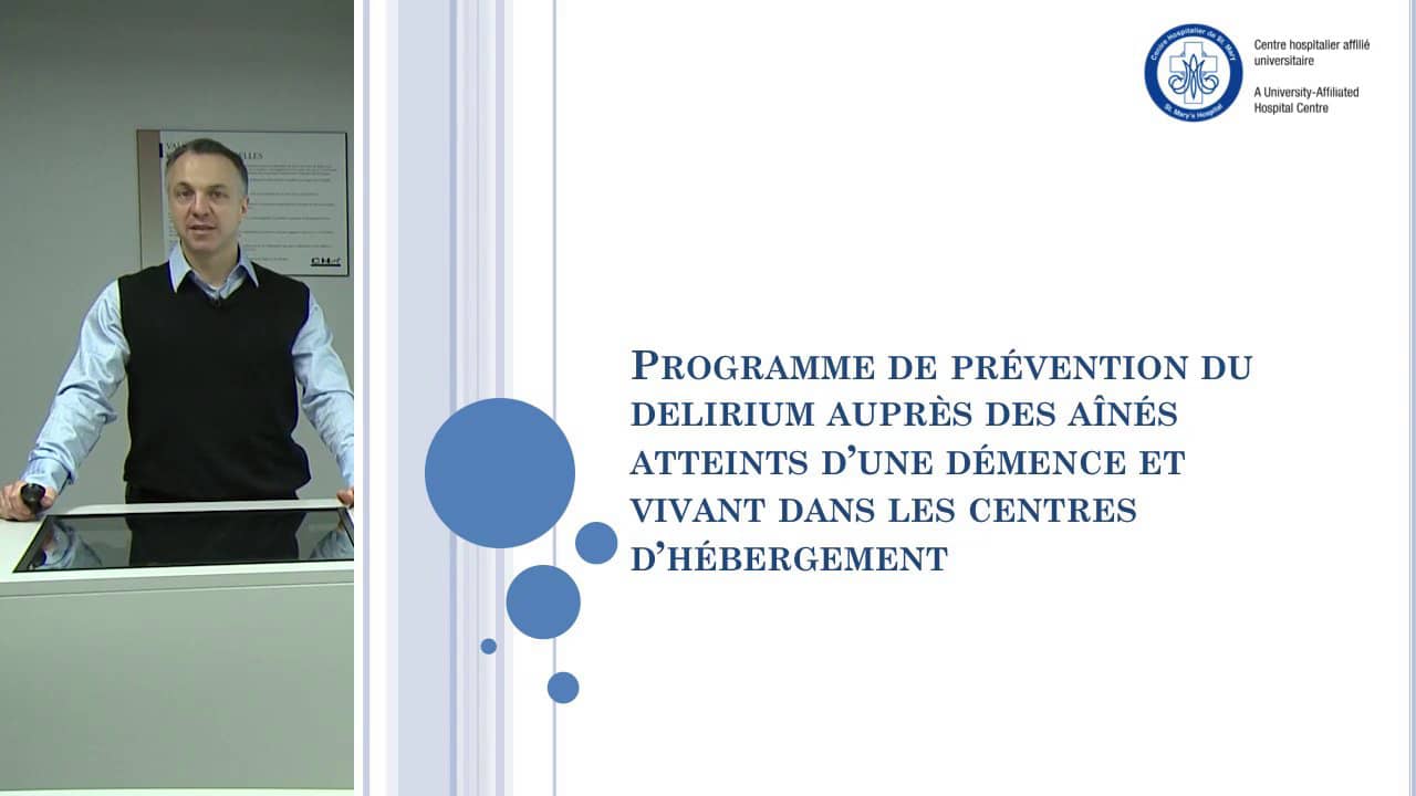 Philippe Voyer explique le Programme de prévention du délirium - video de formation on Vimeo