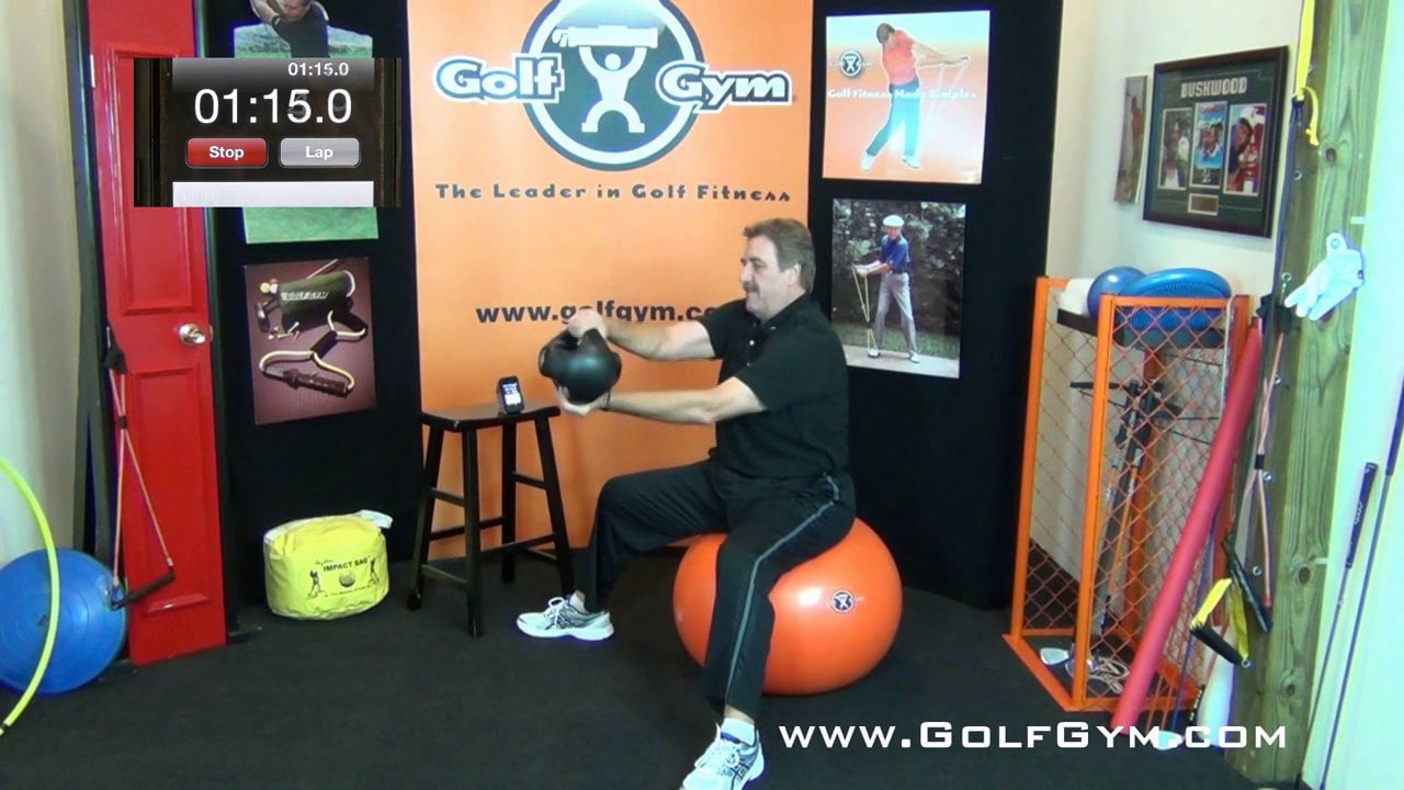 Golf Fitness - GolfGym 3 Minute Workout - Balance Ball - Power Ball on ...