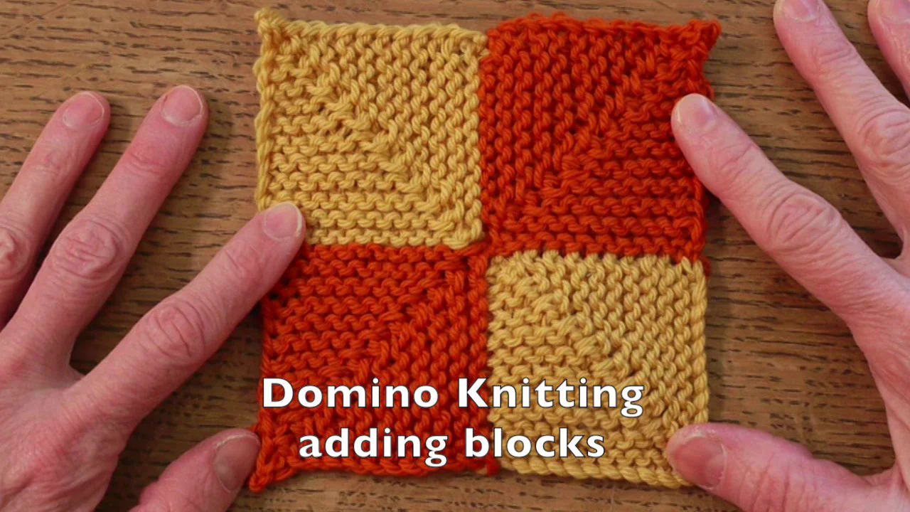domino knitting adding blocks