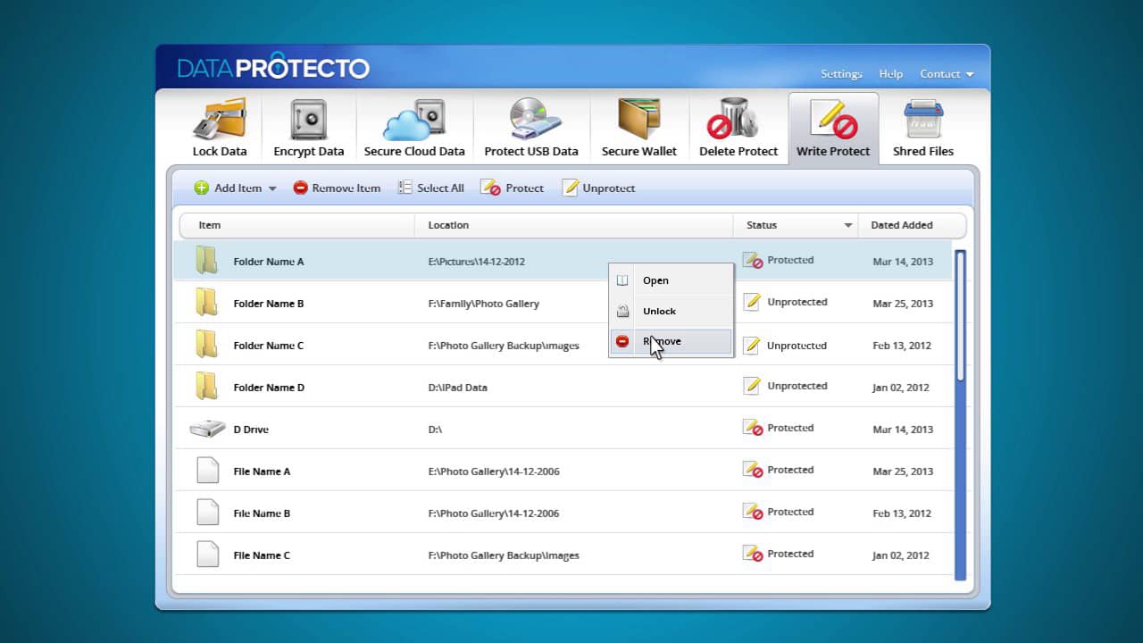 How to write Protect or Password protect data, files and folders on Vimeo