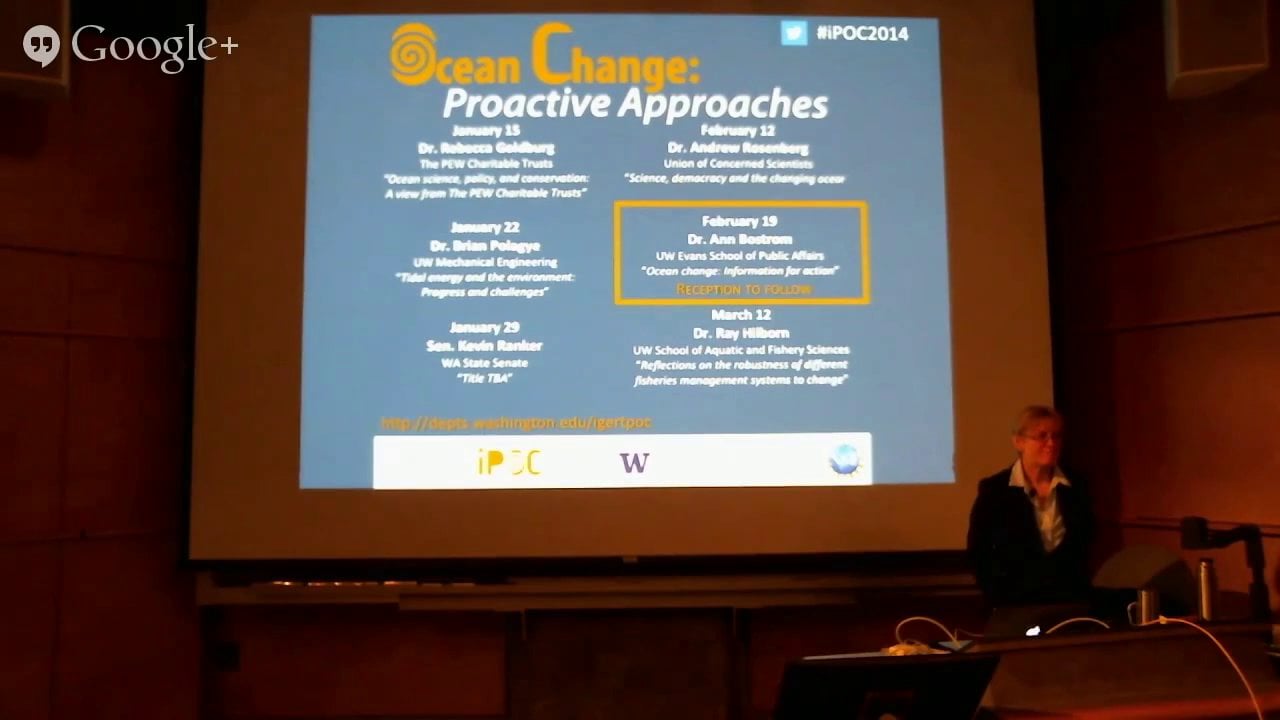 Dr. Ann Bostrom speaks on Ocean Change: Information for action on Vimeo