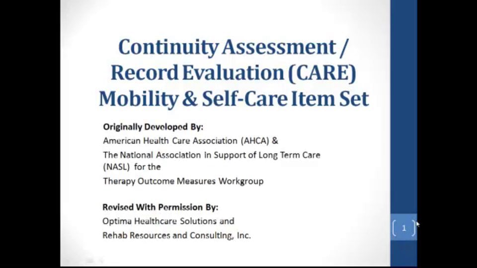 CARE Item Set: General on Vimeo
