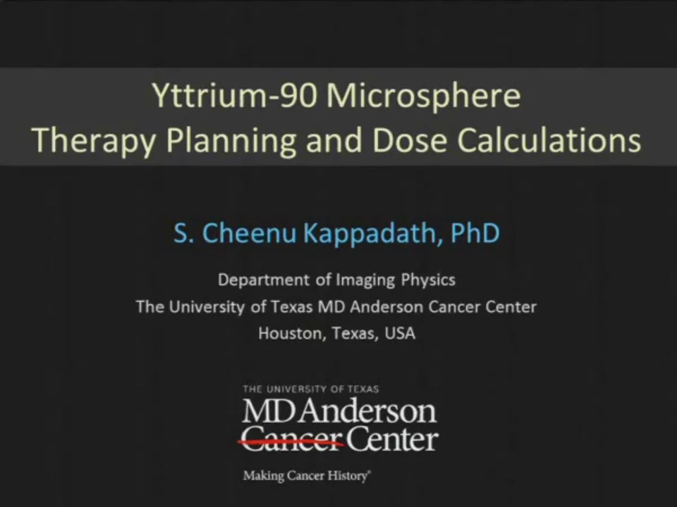 Yttrium-90 Microsphere Therapy Planning and Dose Calculations on Vimeo
