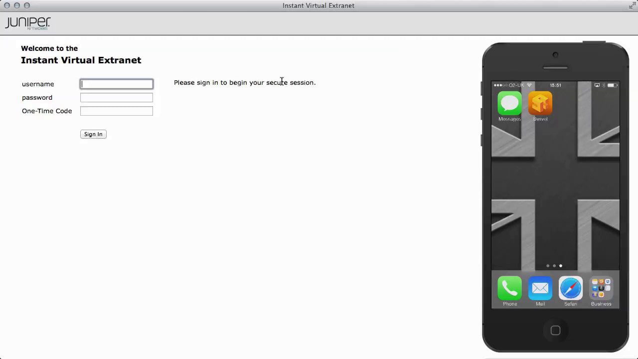 Swivel Authenticating Juniper SSL VPN using SMS on Vimeo