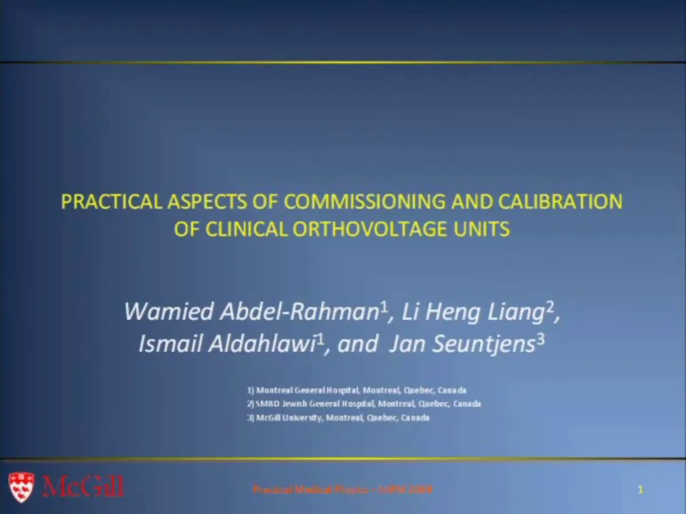 Practical Aspects of Commissioning and Calibration of Clinical ...