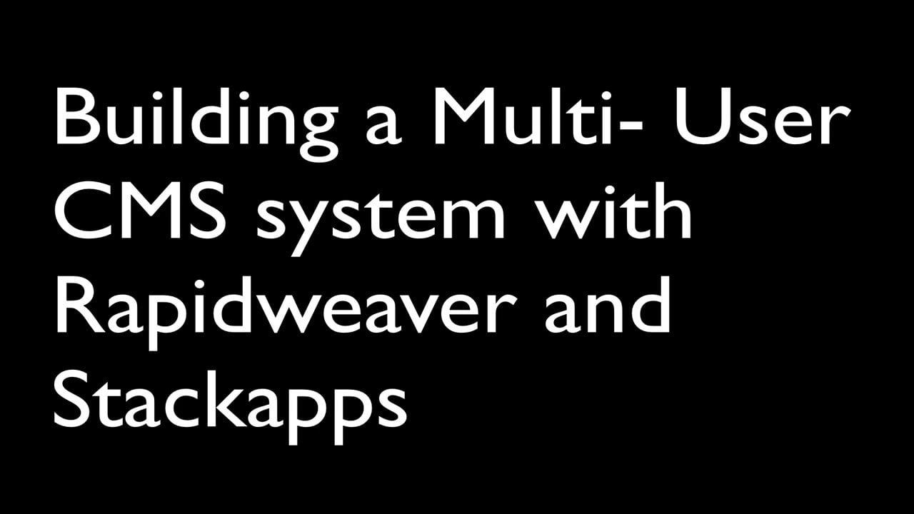 Multi-User CMS System in Rapidweaver on Vimeo