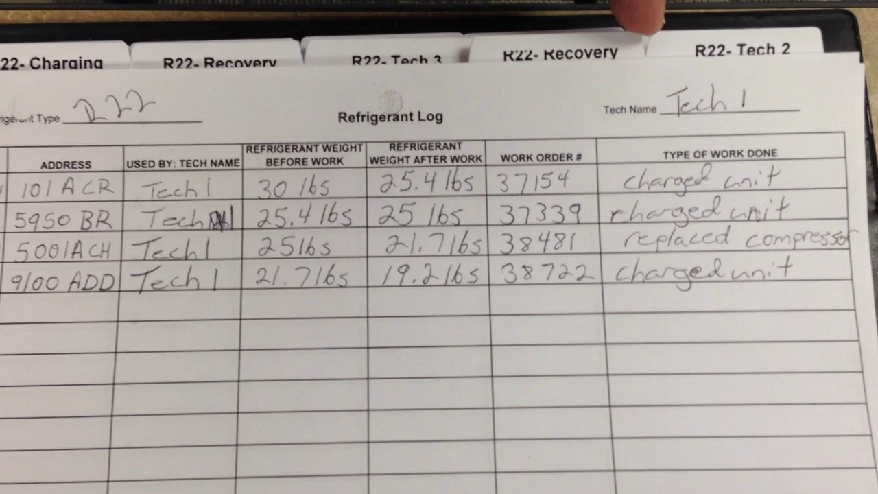 Refrigerant Log book on Vimeo