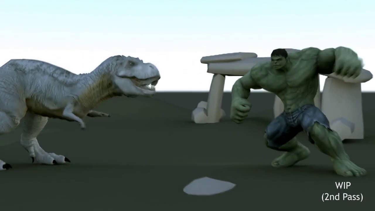 Hulk vs. T-Rex by Dhanu Muddikuppam - 3D Animation WIP on Vimeo