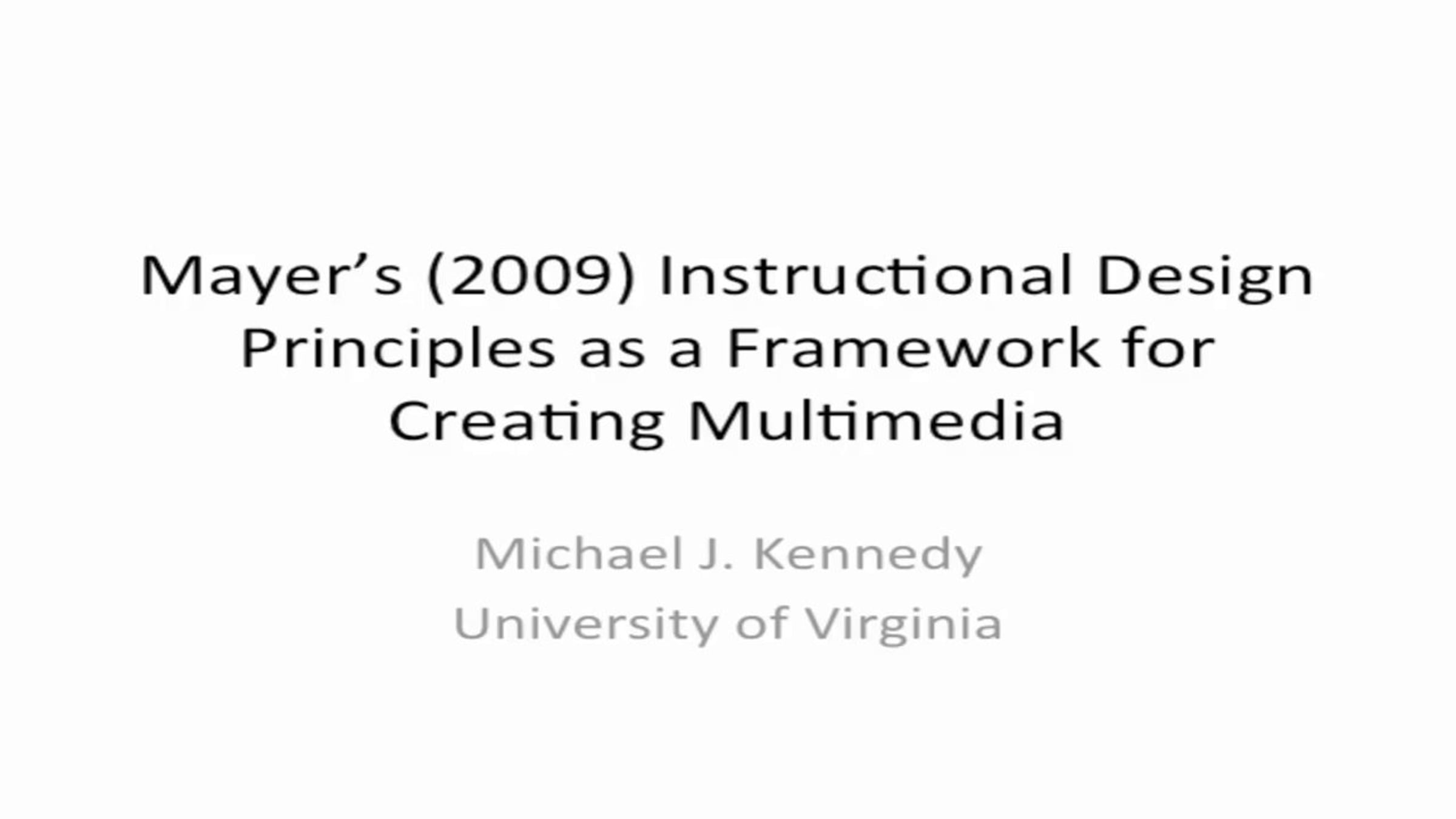 Mayer's 12 Instructional Design Principles for Multimedia Learning