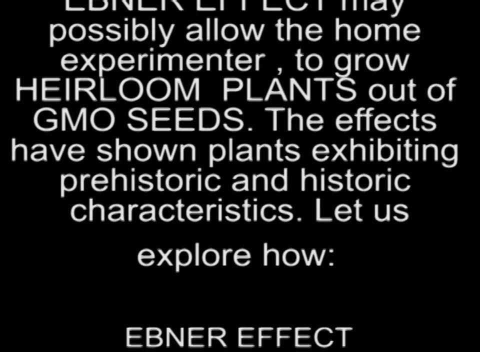 UNDO GMO AT HOME (Heirloom Electrostatics) -The Ebner Effect-