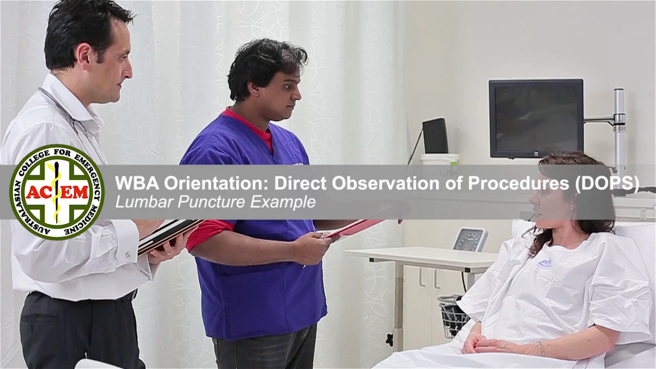 WBA Orientation: Direct Observation of Procedures (DOPS) - Lumbar ...