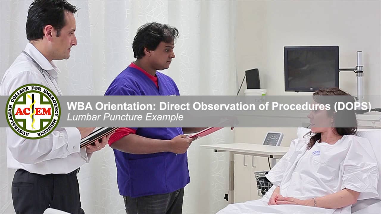 WBA Orientation: Direct Observation of Procedures (DOPS) - Lumbar ...