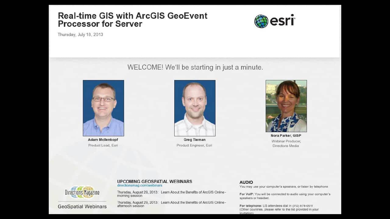 Real-time GIS with ArcGIS GeoEvent Processor for Server on Vimeo