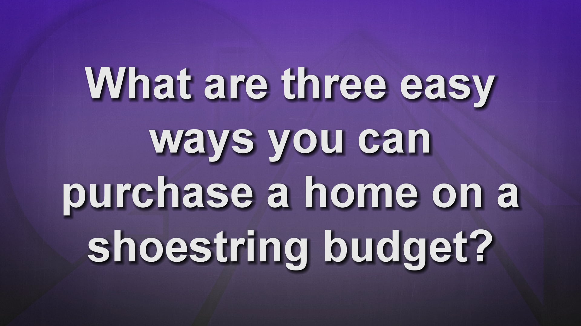 Alfreda Williams: Purchasing a Home on a Shoestring Budget on Vimeo