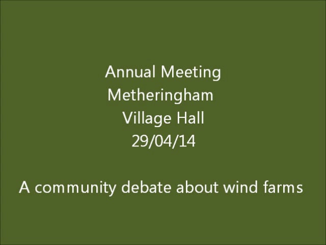 Community debate on wind turbines in Lincolnshire- Metheringham Village ...