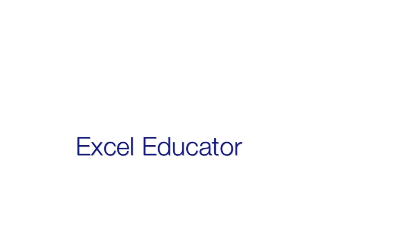 Excel Educator Introduction on Vimeo