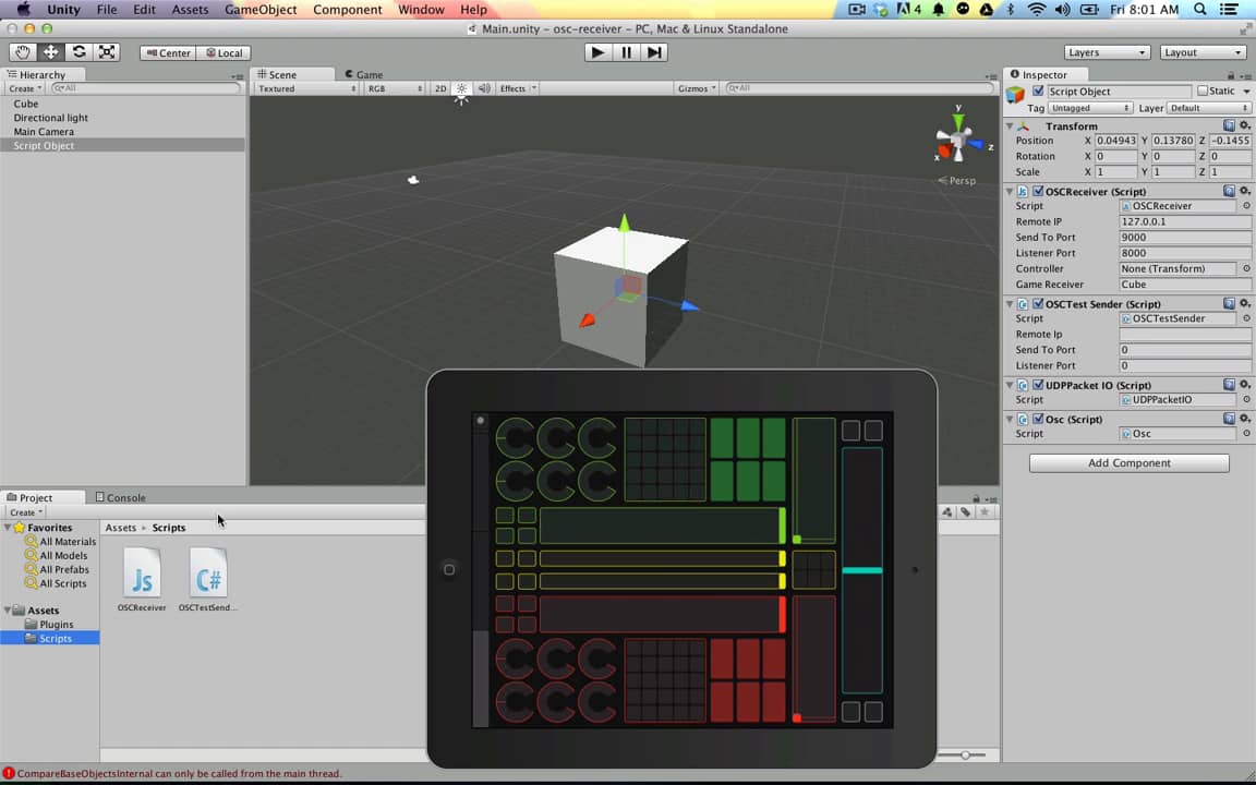 Driving animations in Unity with OSC from Ableton and iPad on Vimeo