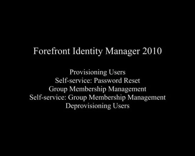 Microsoft Forefront Identity Manager 2010 Demo by IS4U on Vimeo