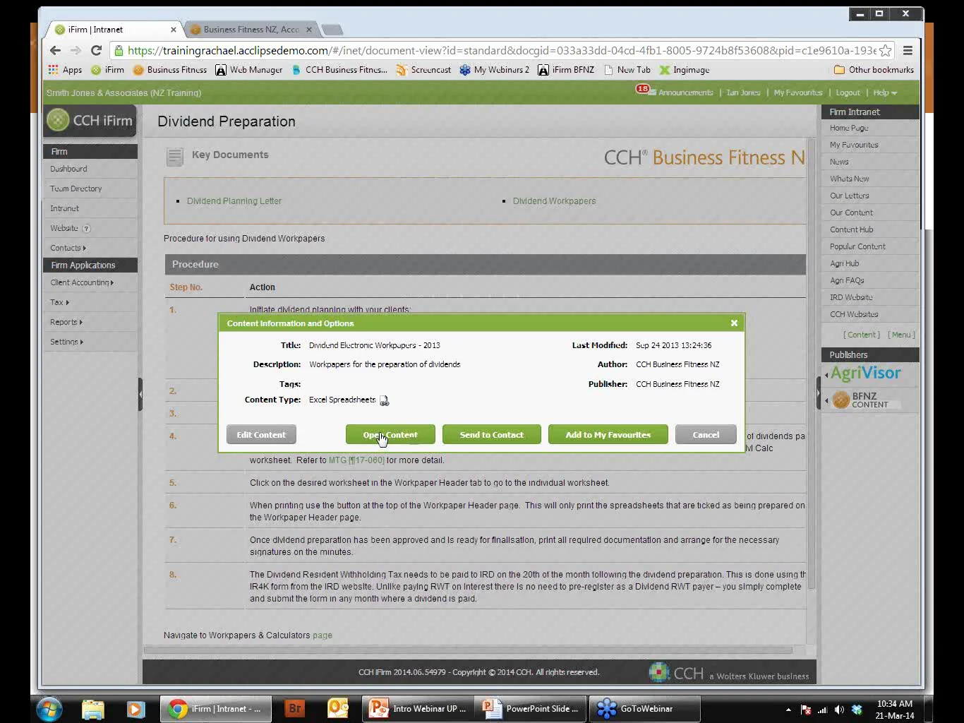 CCH Business Fitness Dividend Workpapers - ICA Reconciliation on Vimeo