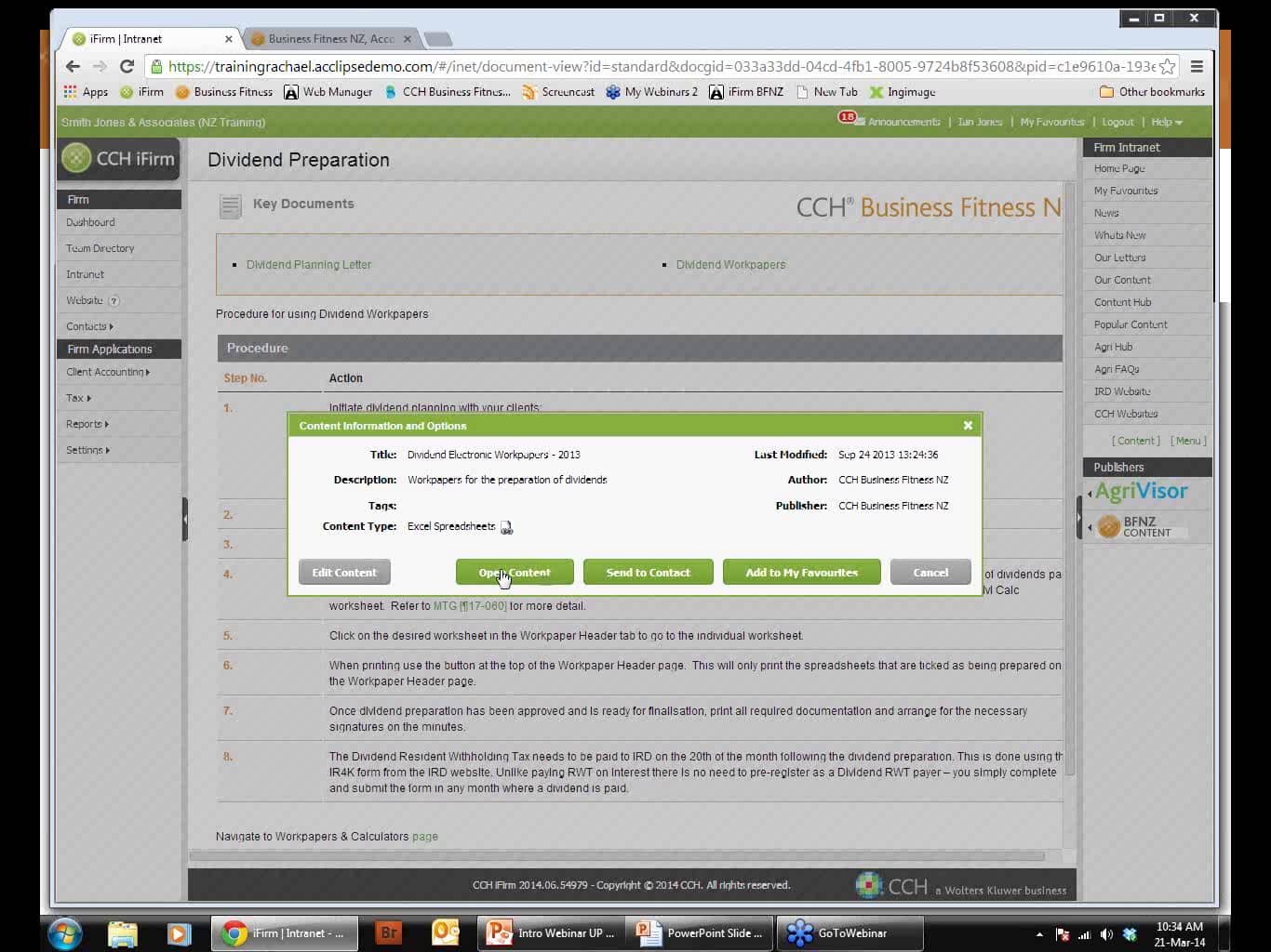 CCH Business Fitness Dividend Workpapers - ICA Reconciliation on Vimeo