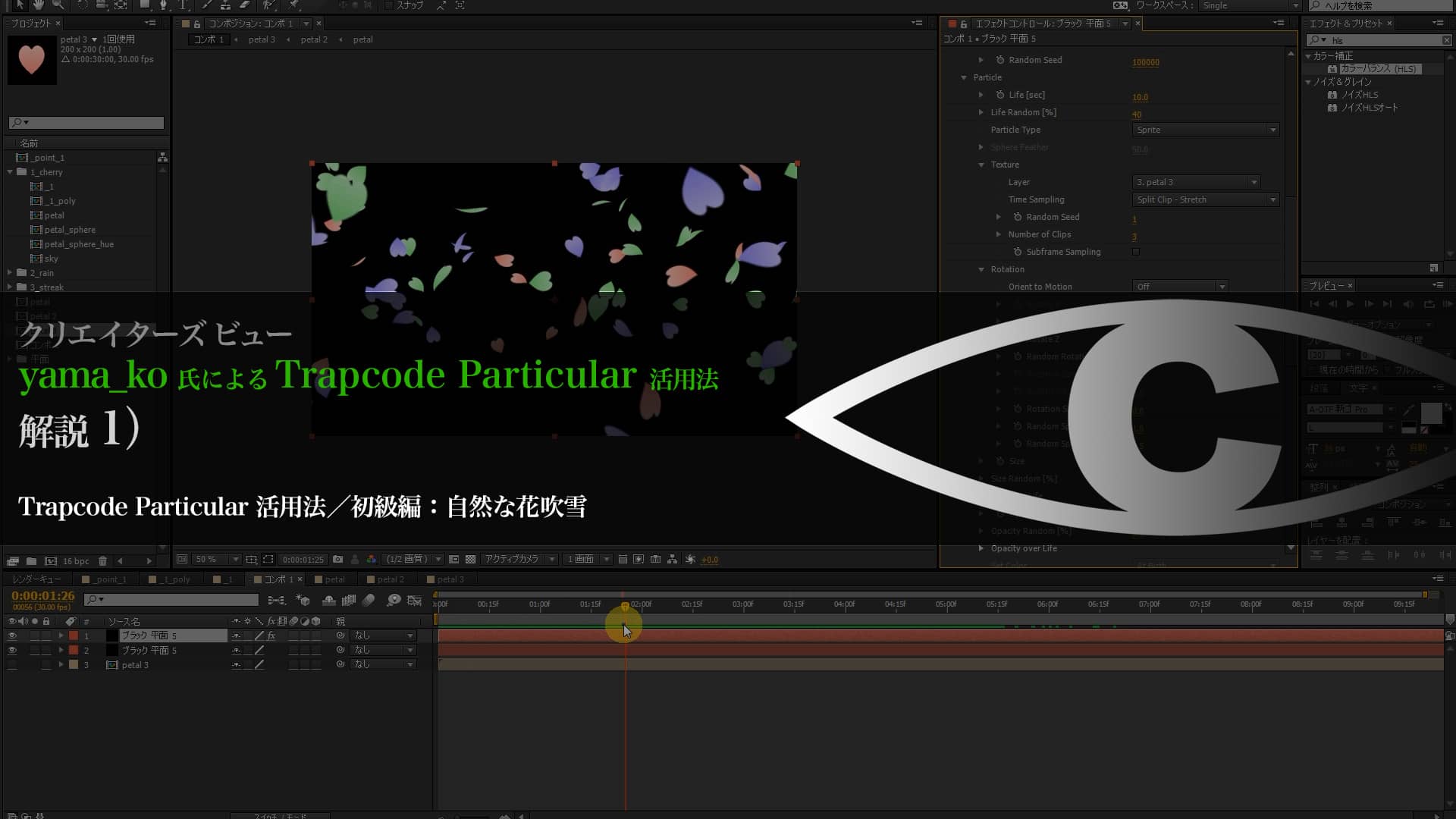 Trapcode Particular 活用法／初級編：自然な花吹雪 on Vimeo