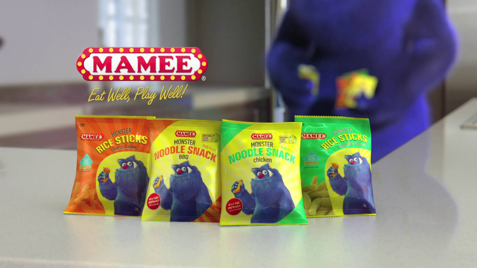 MAMEE MONSTER NOODLE SNACKS AND RICE STICKS on Vimeo