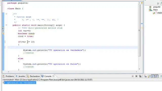 Tutorial Java - 3. Sentencia IF - ELSE on Vimeo