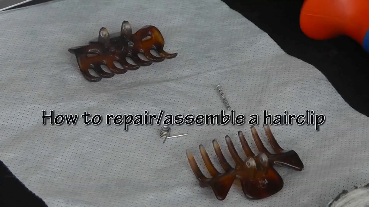 How to repair (assemble) a hair clip with detached spring
