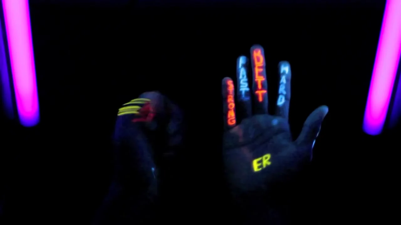 Daft Punk - Harder, Better, Faster, Stronger (Black Light Hands) on Vimeo