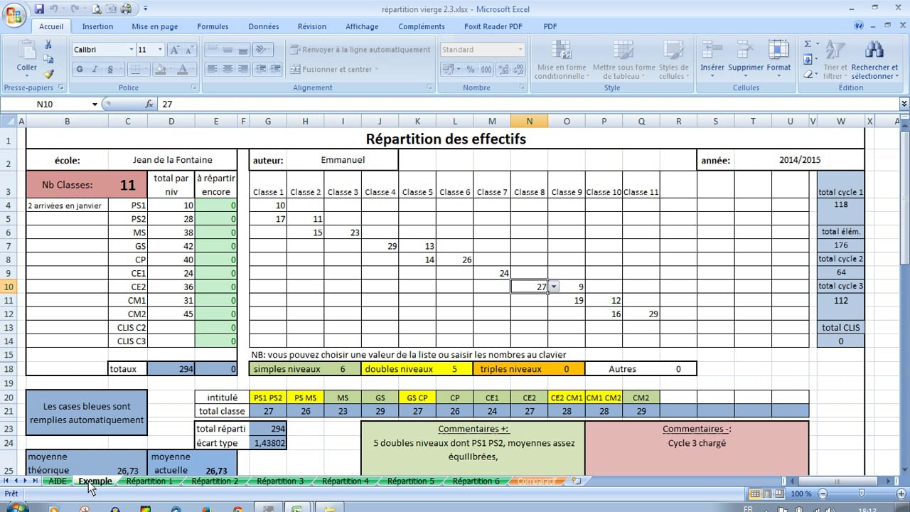 Aide à la répartition des élèves dans les futures classes - www.tilekol ...