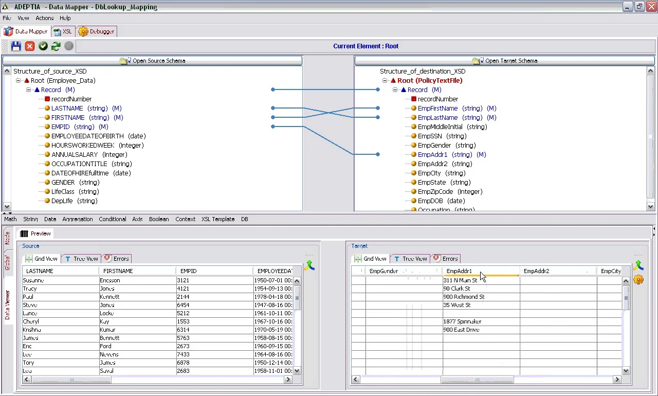 Adeptia Data Integration: Data Mapper Lookups