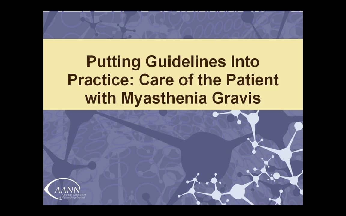 Care of the Patient with Myasthenia Gravis on Vimeo
