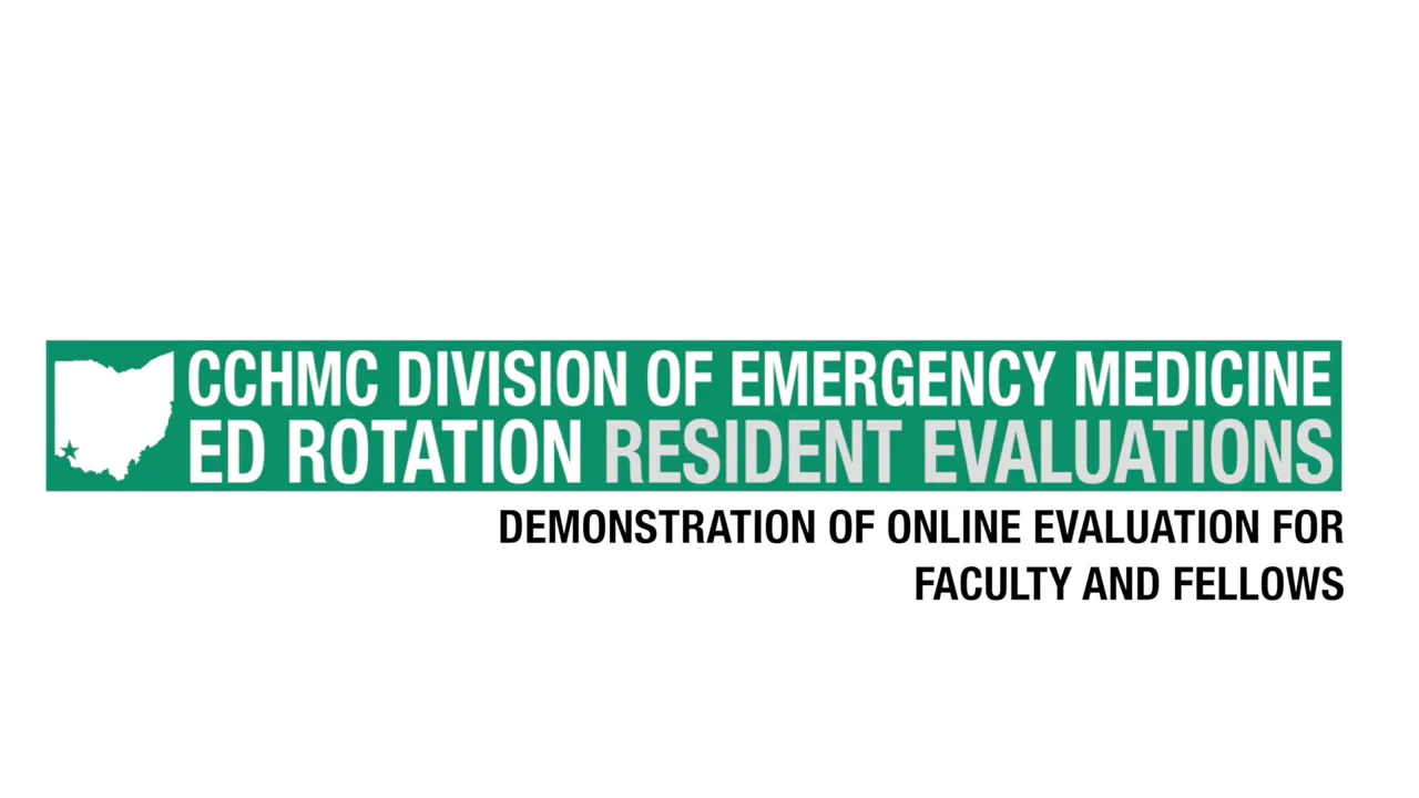 Demonstration of online evaluation of residents for faculty and fellows ...