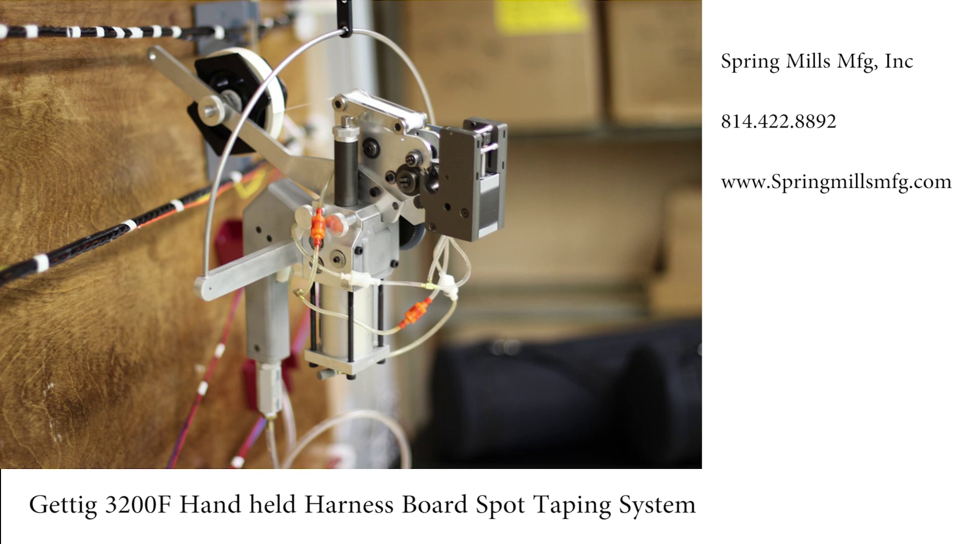 Gettig 3200F Hand Held Harness Board Spot Taping System on Vimeo