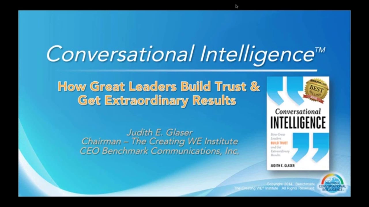 Judith E. Glaser- The Key To Success In Life And Business Is To Become ...