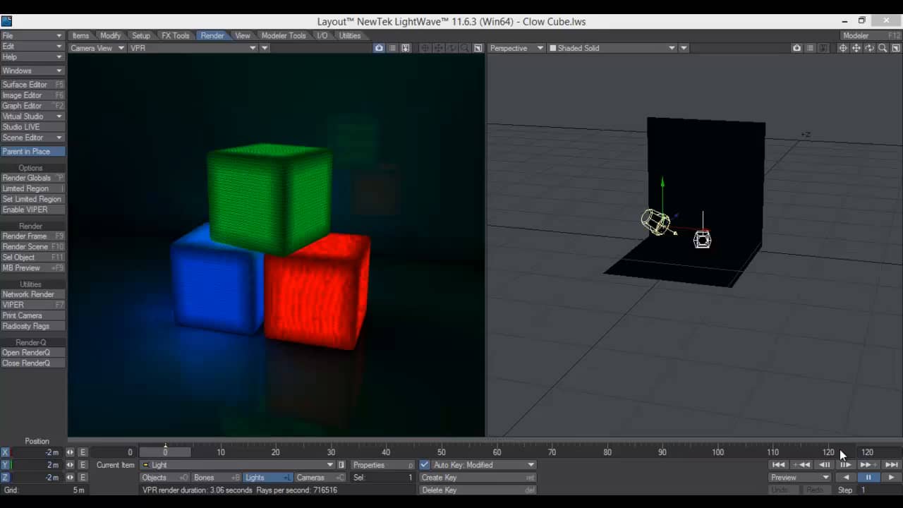 How to create glowing cubes in Lightwave 3D on Vimeo