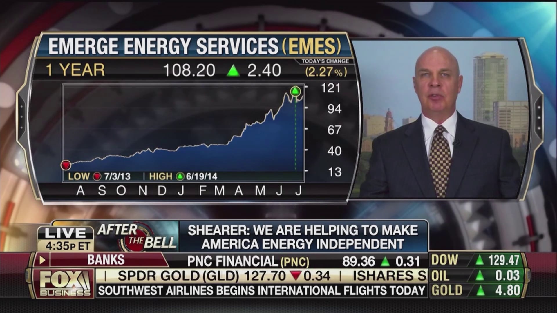 Fox Business Live Shot with Rick Shearer - Emerge Energy 07-01-14 on Vimeo