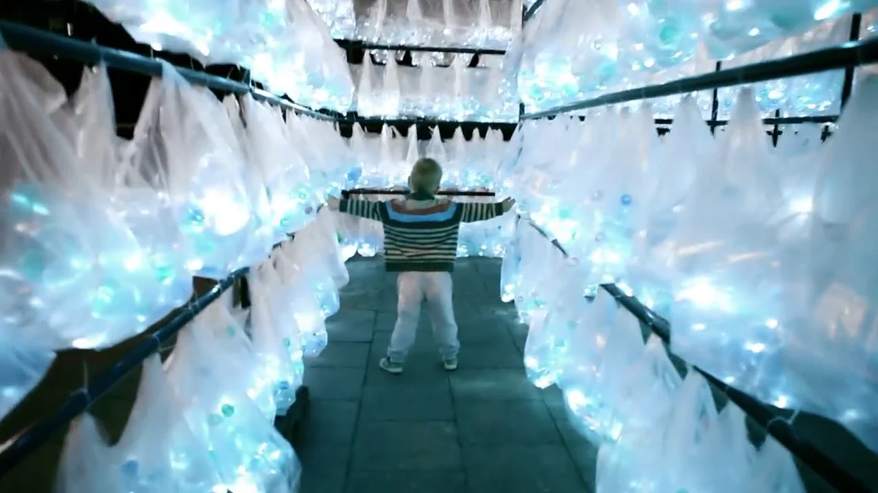 Labyrinth of plastic waste