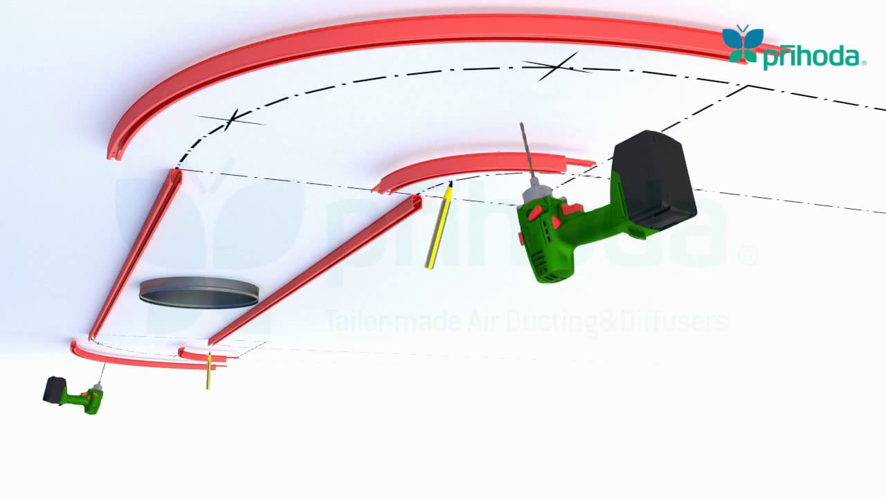 Fabric Ducting Installation Animation for half Round Duct with SWEPT ...