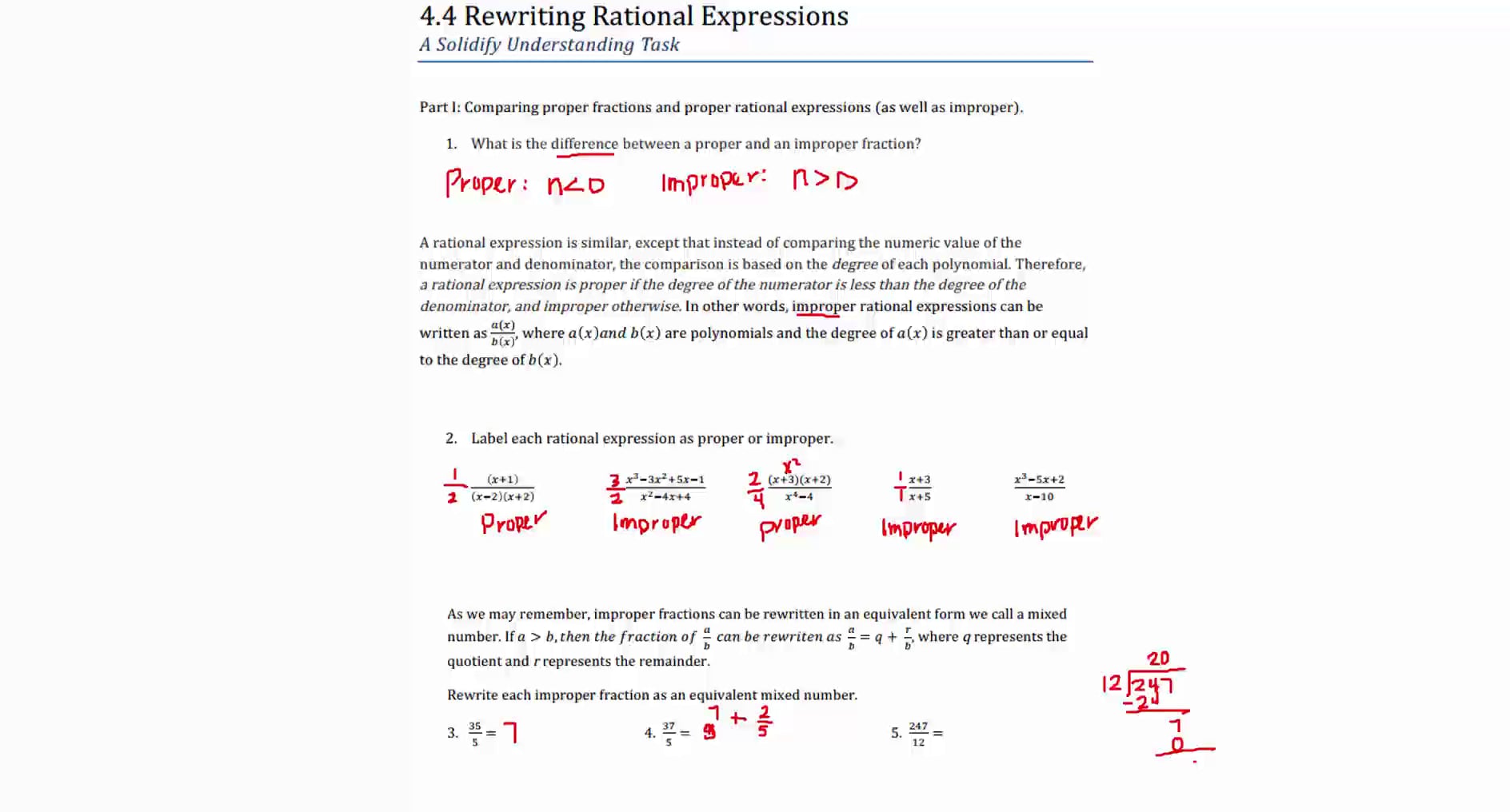 SM III 4.4 Proper and Improper Rational Expressions Launch on Vimeo