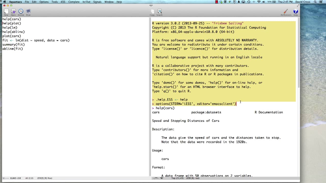 GLM2-2: Managing Input Using Emacs and ESS on Vimeo