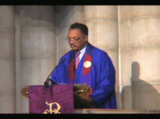 Rev. Jesse Jackson delivers sermon at The Riverside Church in the City ...