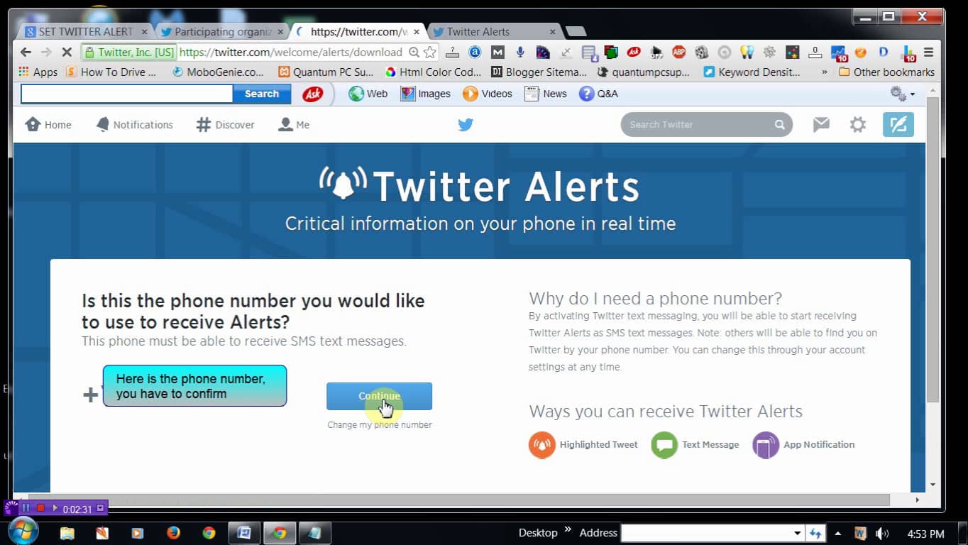 How to set twitter alerts system for receiving emergency update on Vimeo