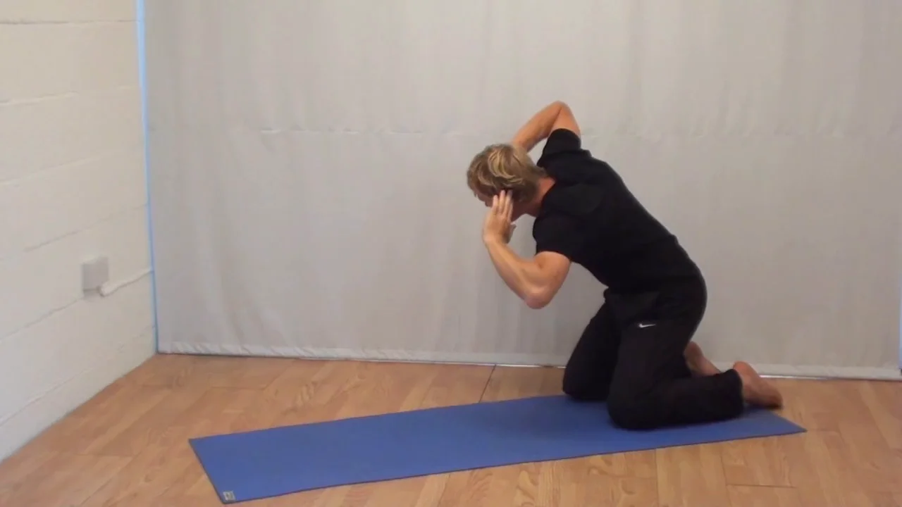 kneeling forward bend with twist on Vimeo