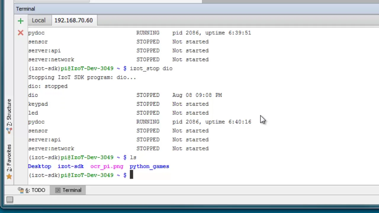 Starting an IzoT Example Application