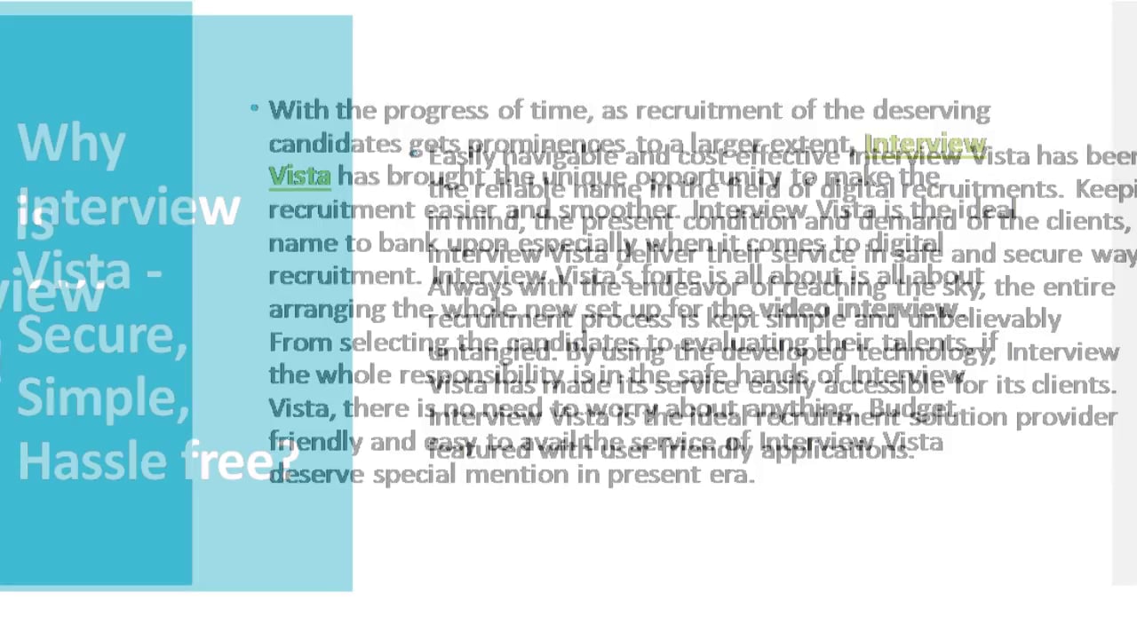 Online Video Interview Platform on Vimeo