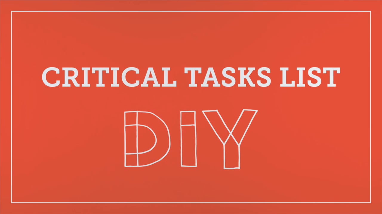 DIY Toolkit: Critical Tasks List on Vimeo