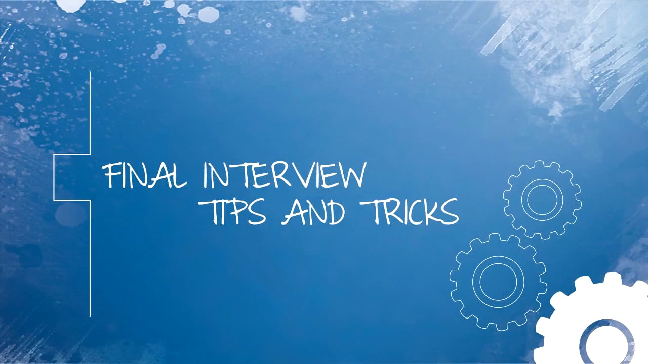 Final interview tips and tricks on Vimeo