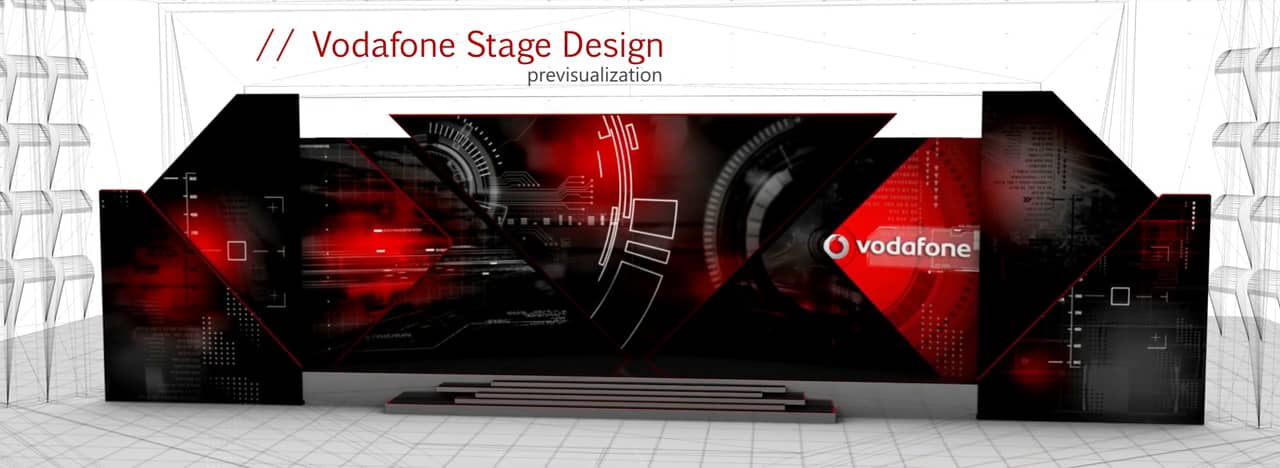 Stage Design Previsualization // Vodafone Red Day on Vimeo
